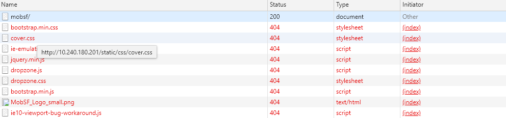 Run With Doecker Nginx Does Reverse Proxy Static Not Found · Issue 1178 · Mobsf Mobile