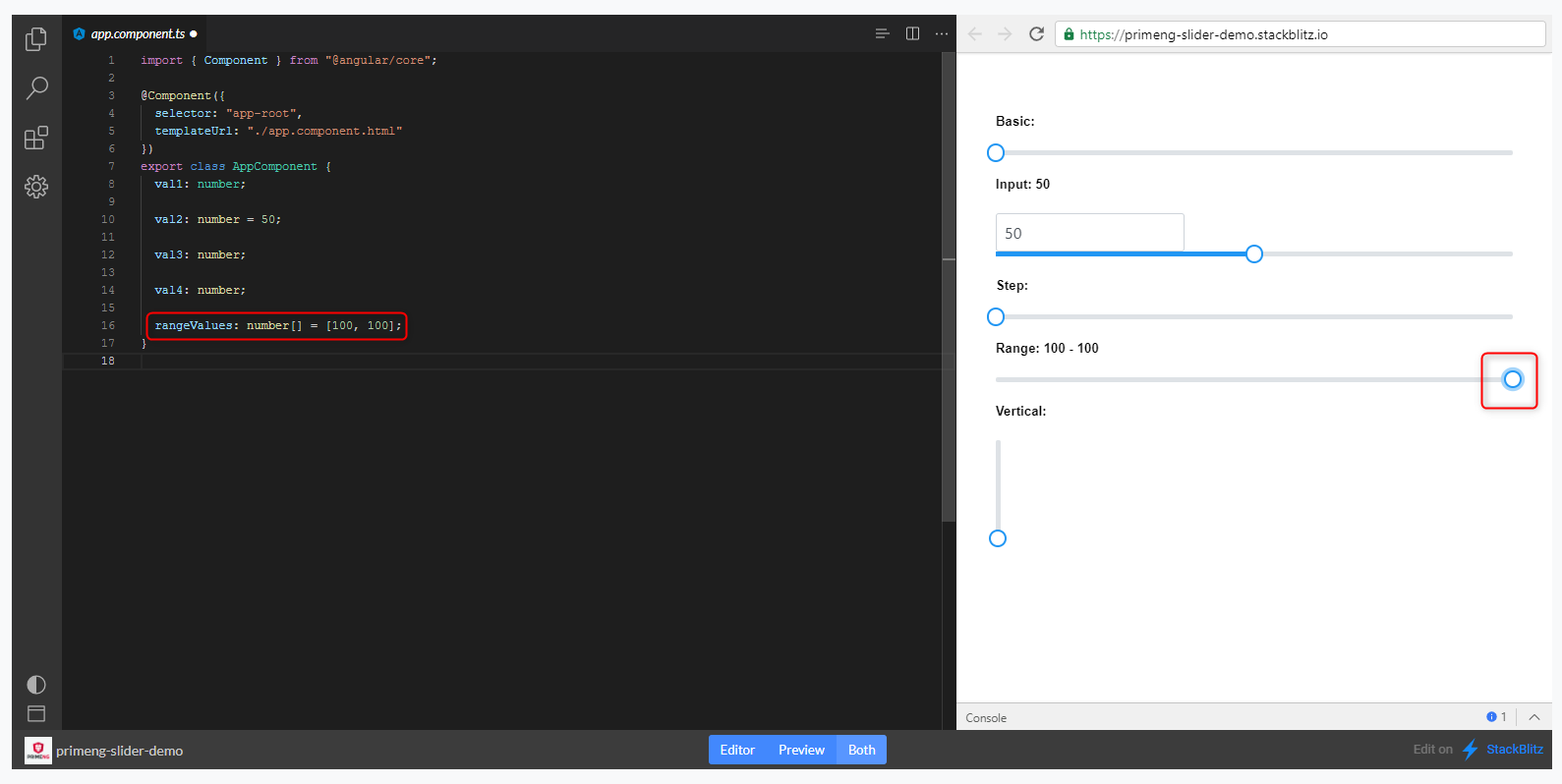Range slider cannot be changed when initialized with maximum value · Issue #9902 · primefaces ...