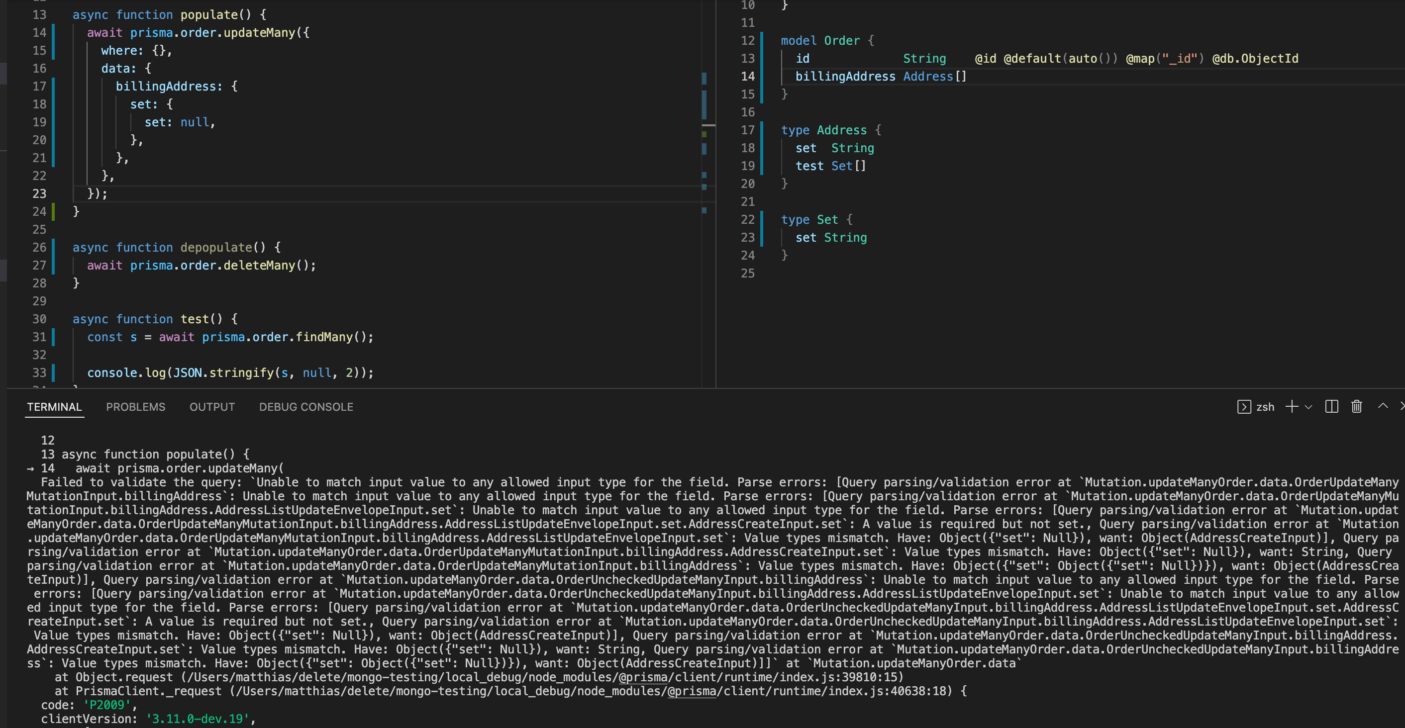 [MONGO] Invalid query accepted for embedded types · Issue #12088 · prisma/prisma · GitHub