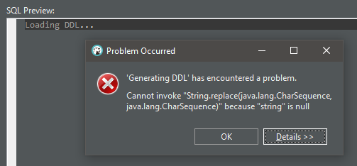 'Generating DDL' has encountered a problem (when generating DDL of external table in SQL server ...