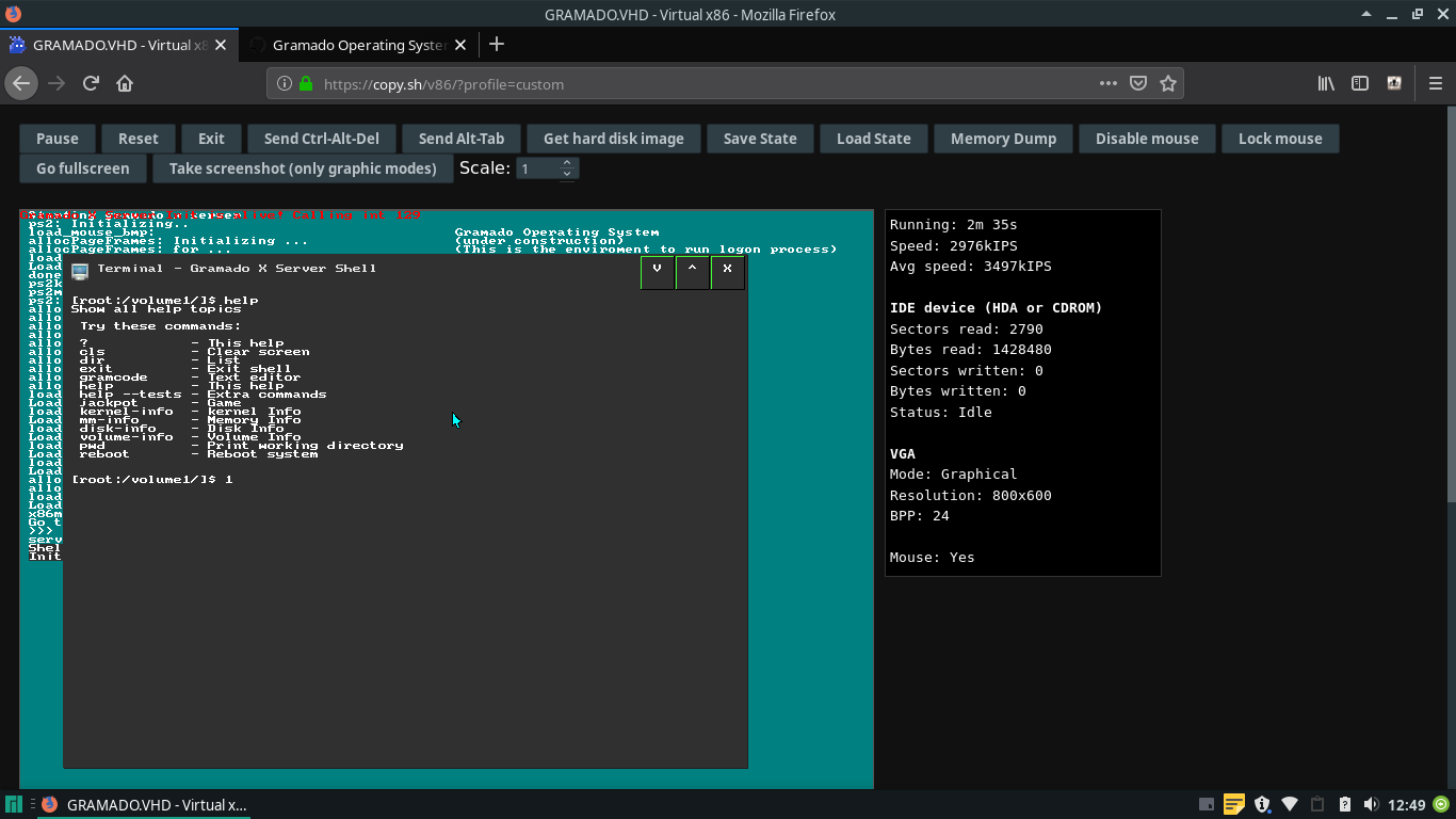Gramado Operating System · Issue #258 · copy/v86 · GitHub