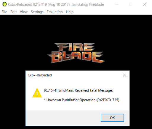 Fireblade [Fire Blade] [MW-018] [1.03] · Issue #204 · Cxbx-Reloaded/game-compatibility · GitHub