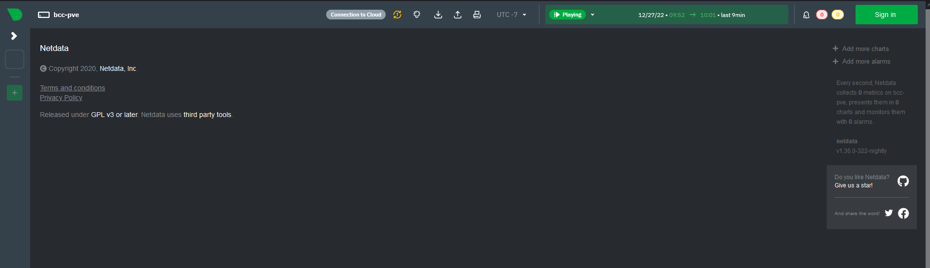 [Bug]: Dashboard empty/only displays background · Issue #14129 · netdata/netdata · GitHub