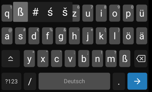 UI - Match pop-up menu of letter "s" for German and German (Germany ...