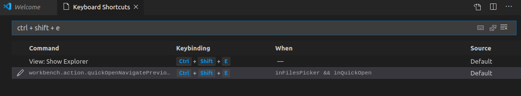 After focusing on any input box in sidebar, default shortcut "Ctrl ...