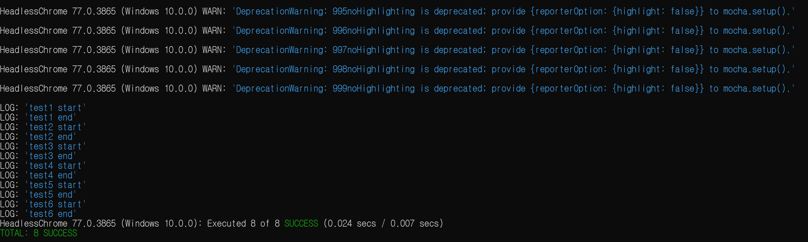 race condition on deprecation warnings in browser · Issue #3832 · mochajs/mocha · GitHub