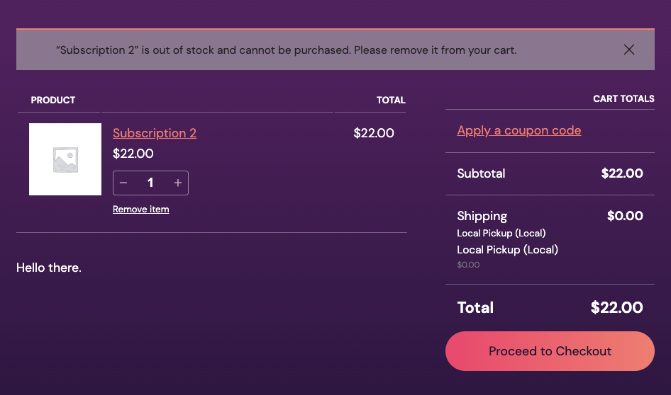 Introduce an error-code based control mechanism for preventing access to the checkout block ...
