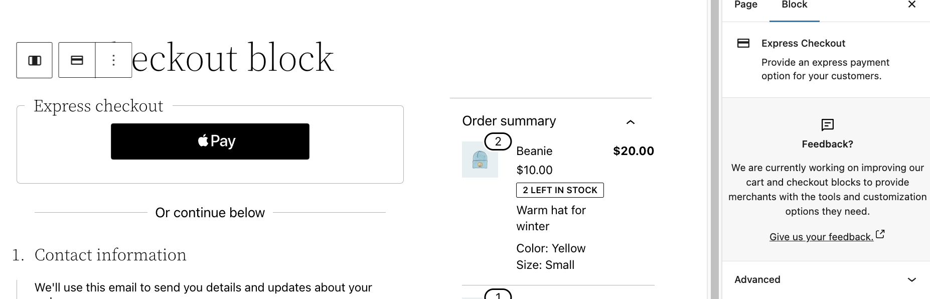 [on Hold] Checkout block: Improve the Express Checkout section in the post editor · Issue #42384 ...