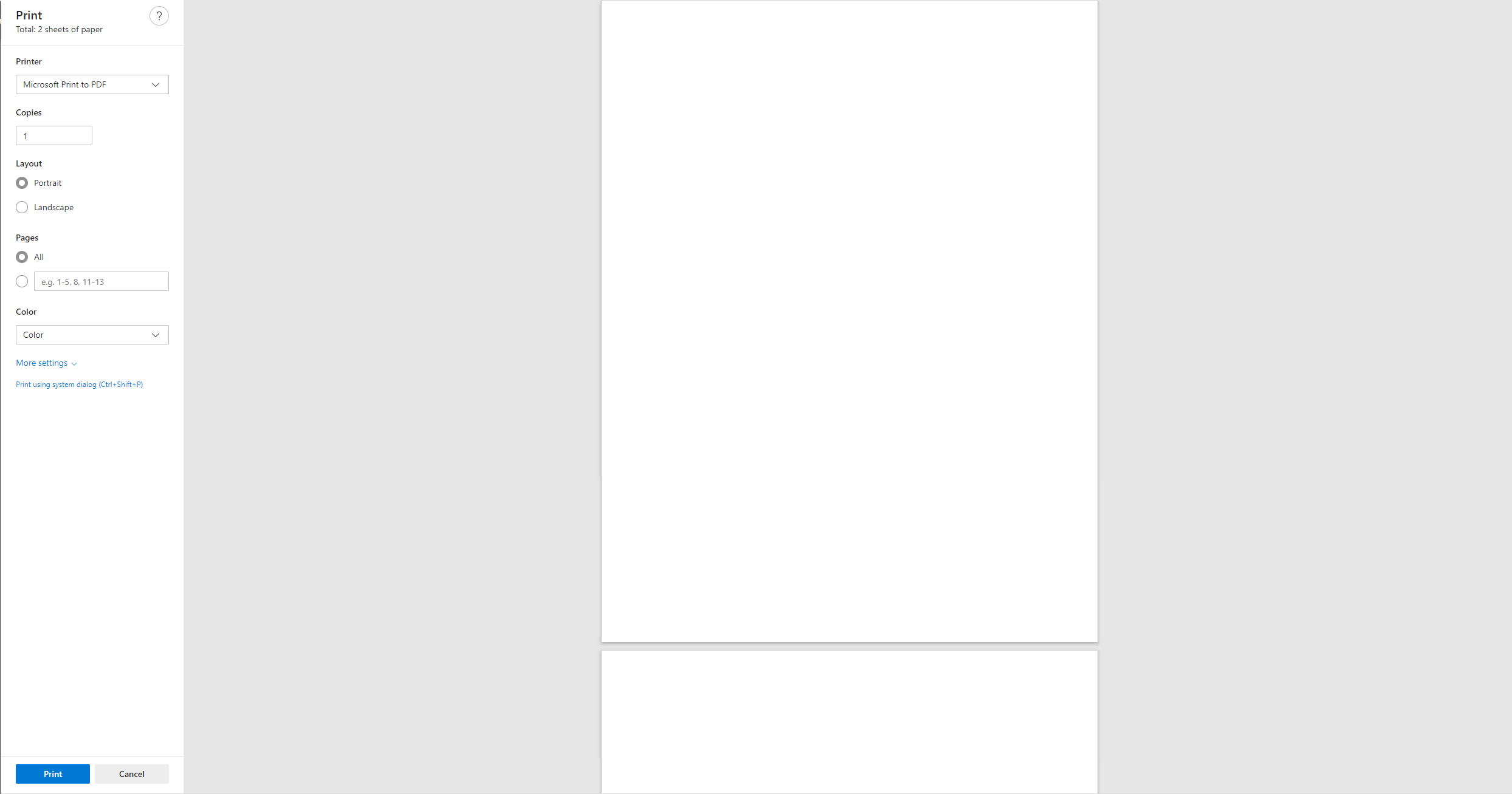 During printing a PDF file which is added into iFrame on the fly, does ...