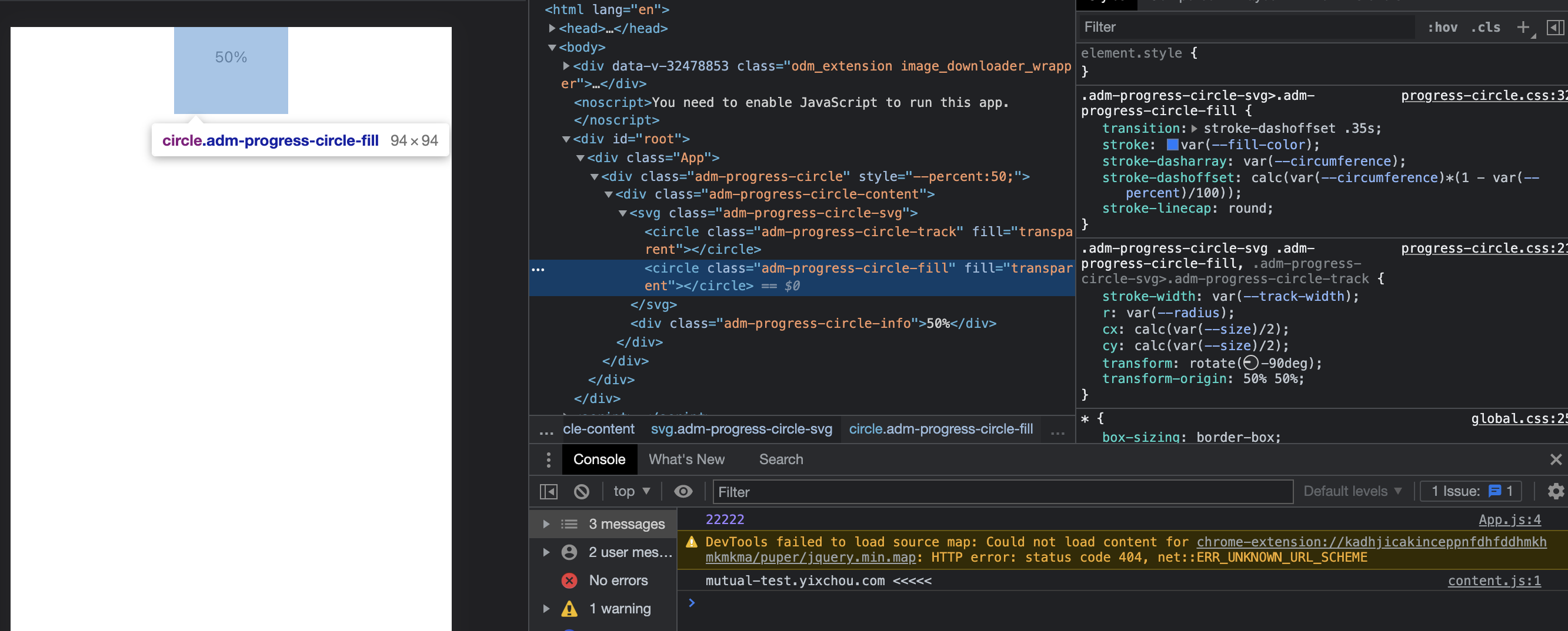 ProgressCircle组件的build上线后circle标签的adm-progress-circle-track和adm ...