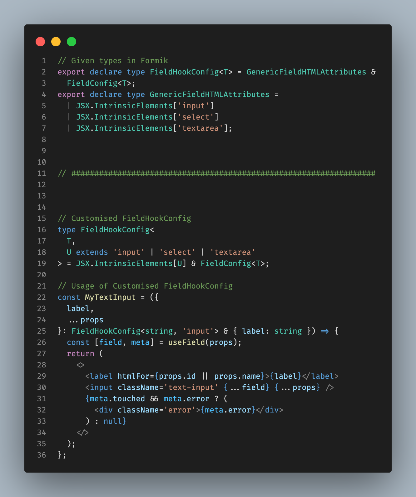 useField typecheck problem · Issue #1961 · jaredpalmer/formik · GitHub