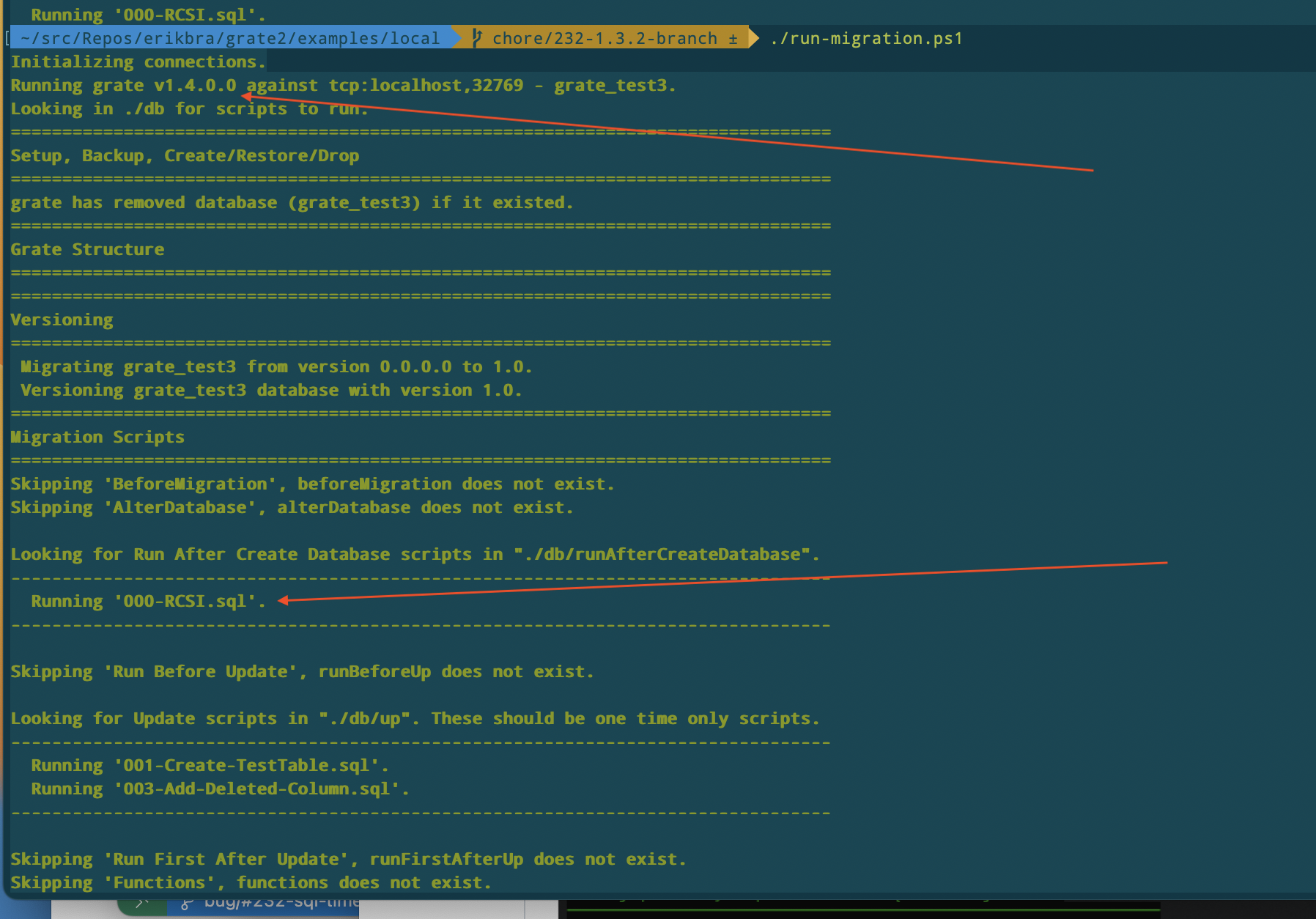 Regression in v1.4 · Issue #232 · erikbra/grate · GitHub