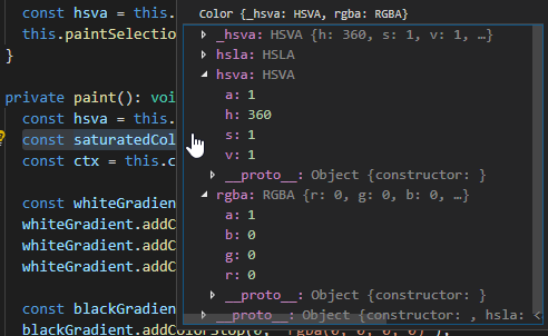 Color preview/picker popup in CSS files shows black gradient for color ...