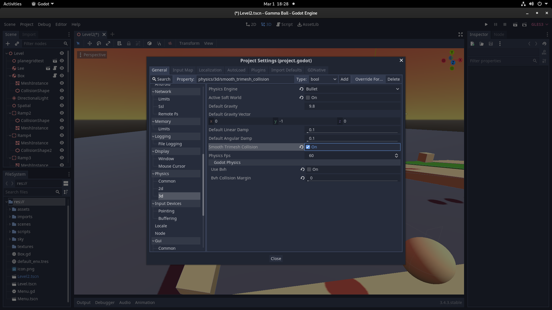 smooth_trimesh_collision missing in project settings · Issue #58667 ...