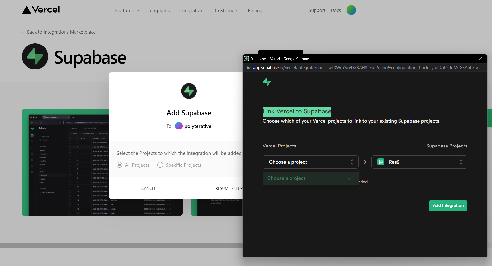 Failing to connect Supabase as Vercel integration · Issue #3982 · supabase/supabase · GitHub