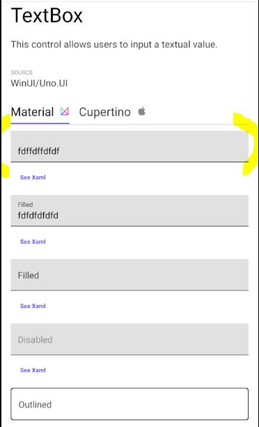 [Material][TextBox/PasswordBox] Filled text fields don't display correctly without a ...