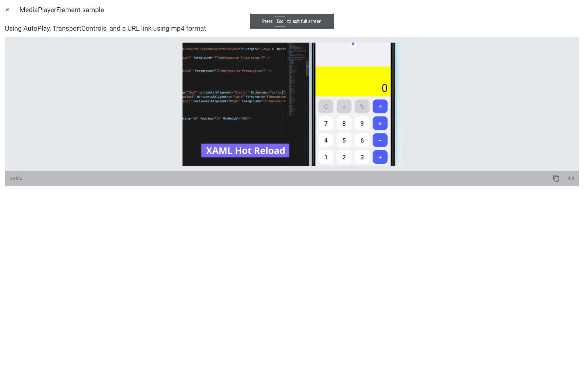 [Gallery][WASM] MediaPlayerElement fullscreen not working properly · Issue #12330 · unoplatform ...