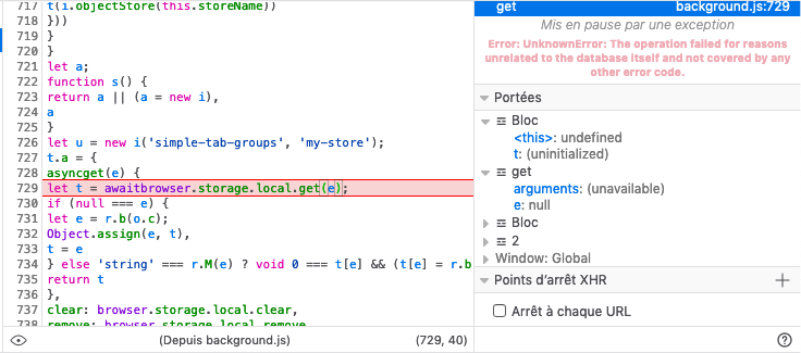 AGAIN: "Unknown Error: OP failed unrelated to DB" · Issue #358 · Drive4ik/simple-tab-groups · GitHub