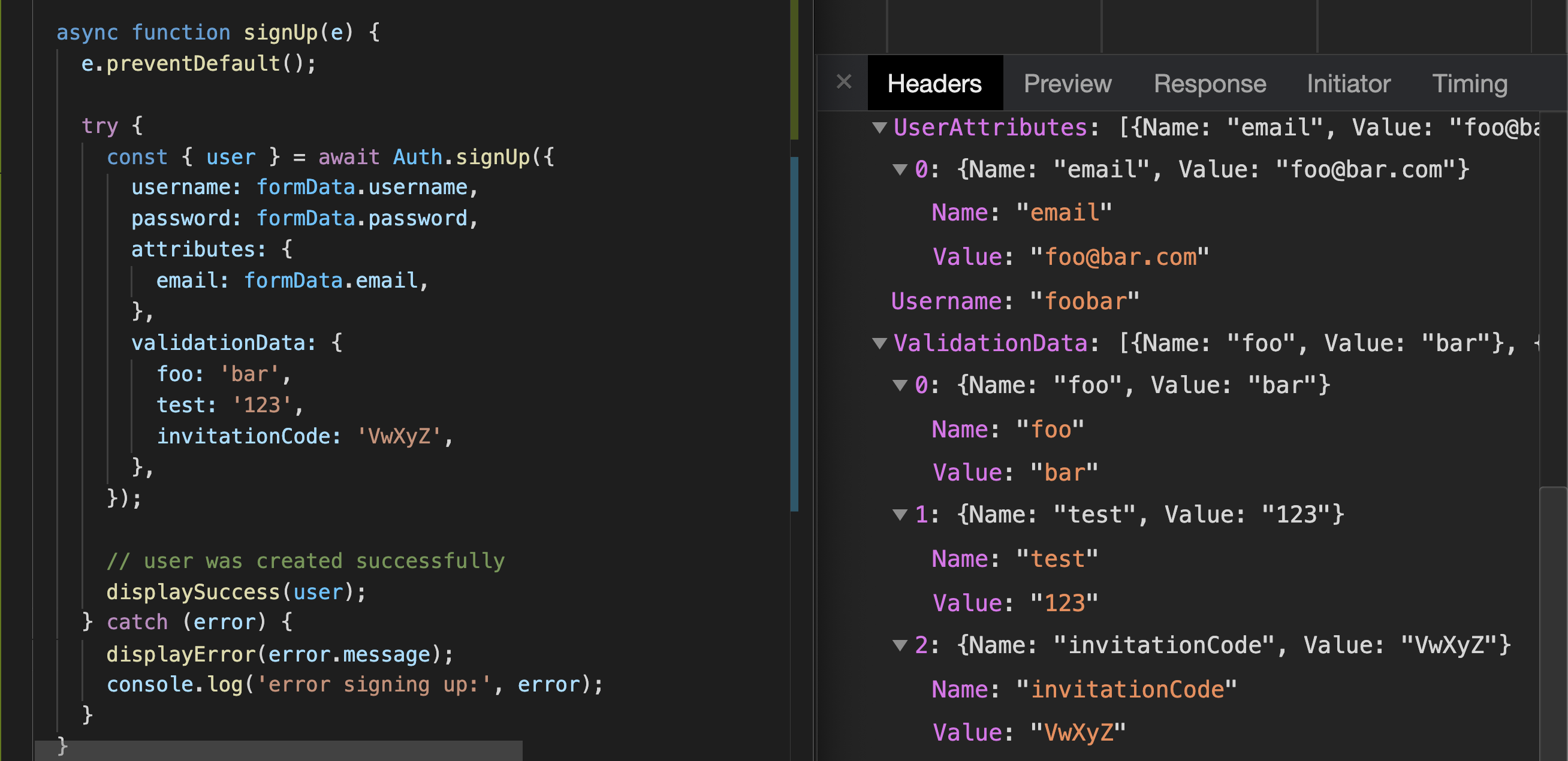 Authsignup Doesnt Work With Validationdata · Issue 7774 · Aws Amplifyamplify Js · Github