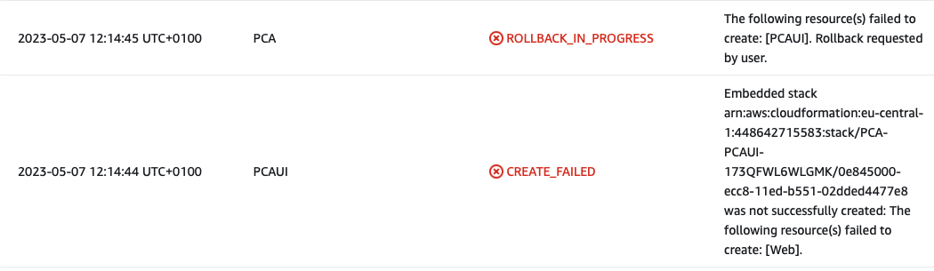 PCAUI CREATE_FAILED stack FAILED · Issue #165 · aws-samples/amazon ...