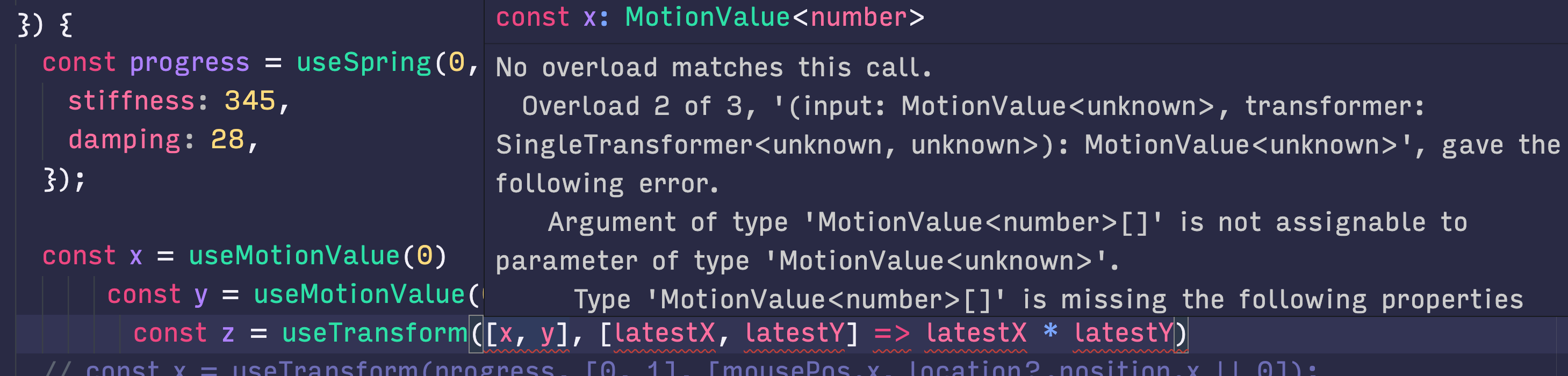 [BUG] Typescript error when using useTransform to combine 2 useTransforms · Issue #840 ...