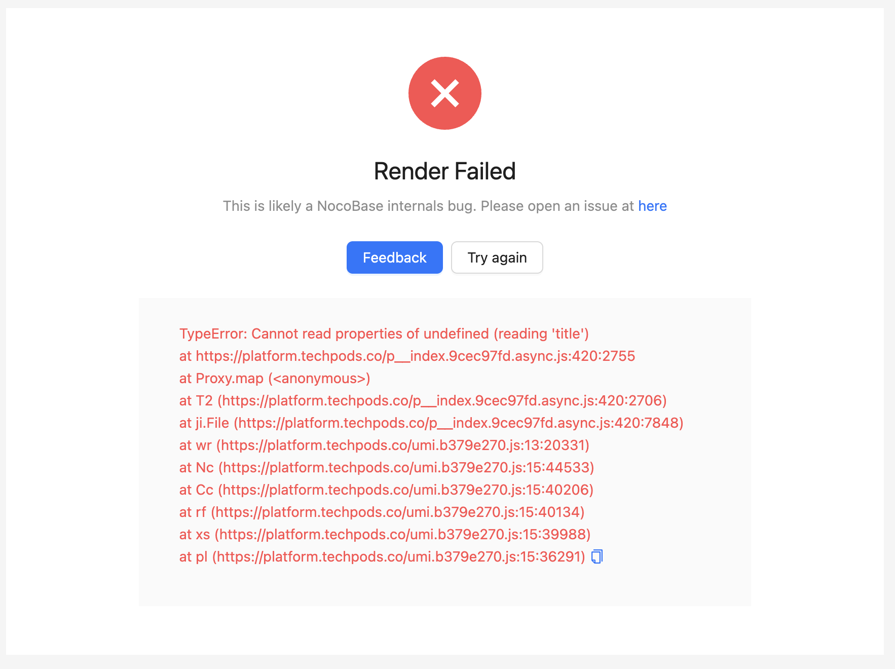 Render Failed due to unavailable data and no way to fix · Issue #2837 · nocobase/nocobase · GitHub