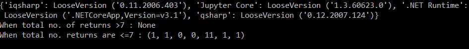 Simulation Returns None In Python For Q Operations Returning Tuple Of Length Greater Than 7