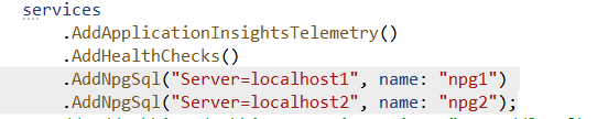 Multiple NpgSql health checks always use latest connection string ...