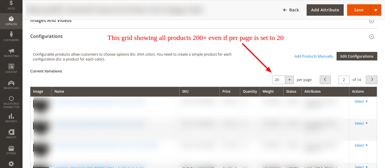 Magento 2.3.5 - Configurable product showing all associate product in configuration grid · Issue ...