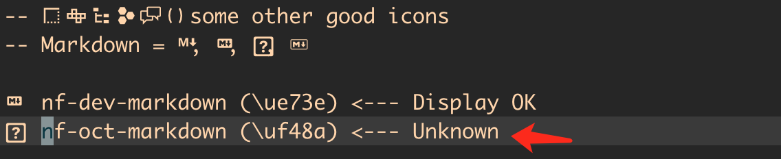 nf-oct-markdown (\uf48a) icon problem · Issue #1352 · ryanoasis/nerd-fonts · GitHub