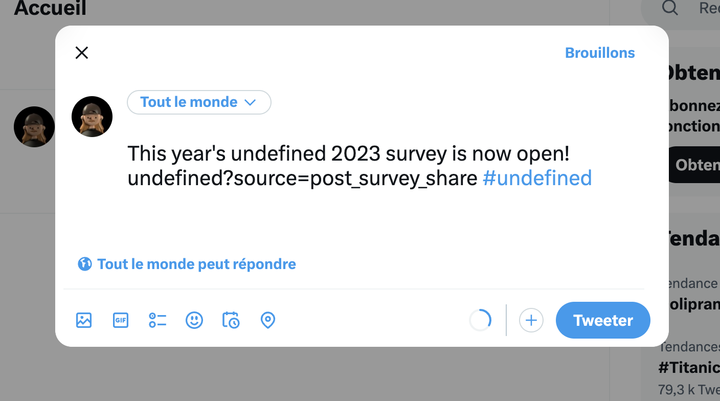 Sharing on twitter after the survey results in undefined url · Issue #233 · Devographics ...