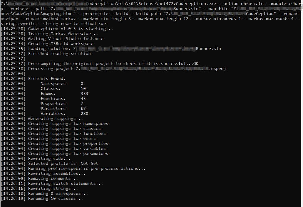 Codecepticon hangs when obfuscating projects that contain stupidly large byte arrays · Issue #2 ...