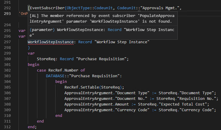 Make functions/event in CU 1535 External instead of Local · Issue #3582 · microsoft/AL · GitHub