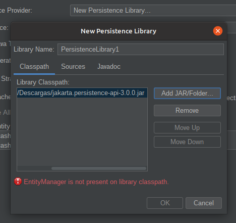 Unable to add Jakarta Persistence Provider · Issue #3756 · apache/netbeans · GitHub