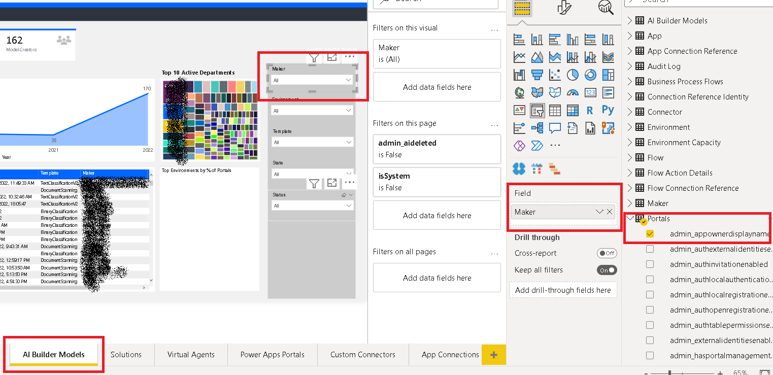 [CoE Starter Kit - BUG] ISSUE Missing values in two slicers on AI Builder Models page of CoE ...