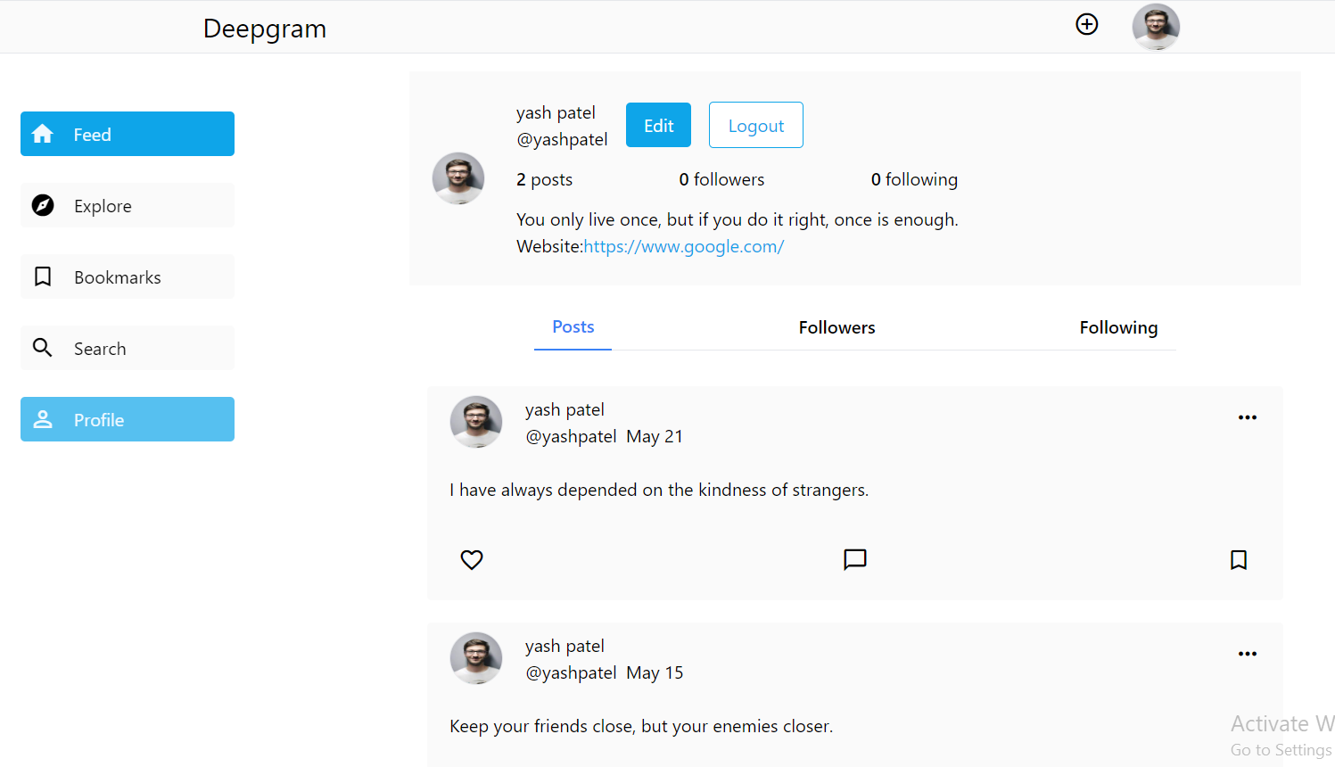 Github Yashpatel1797deepgram React Social Media For Movie Enthusiast To Connect