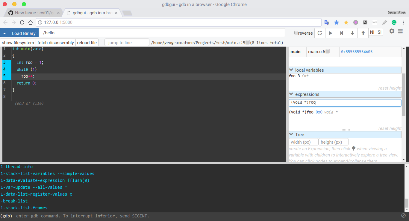 The value of expressions being monitored sometimes doesn't change. · Issue #182 · cs01/gdbgui ...