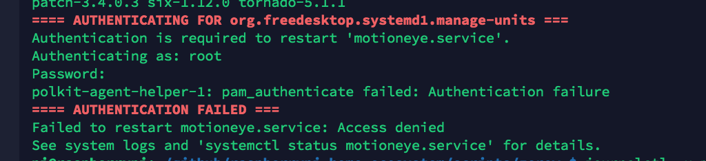 Failed authentication on Update · Issue #1194 · motioneye-project/motioneye · GitHub