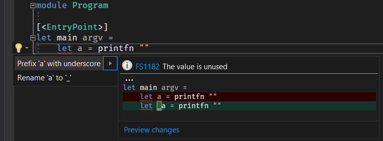 QuickAction on unfinished let block is unhelpful · Issue #4224 · dotnet/fsharp · GitHub