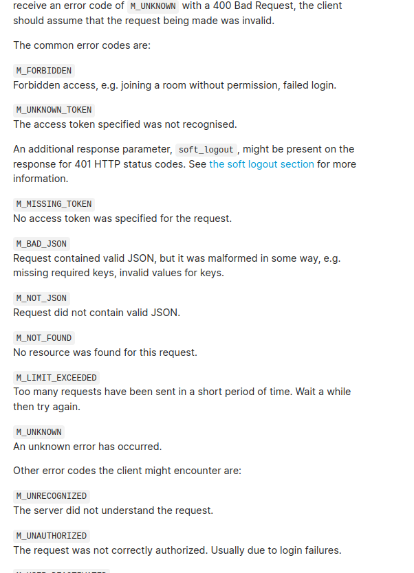 New Spec Design: Error code descriptions should be indented · Issue ...