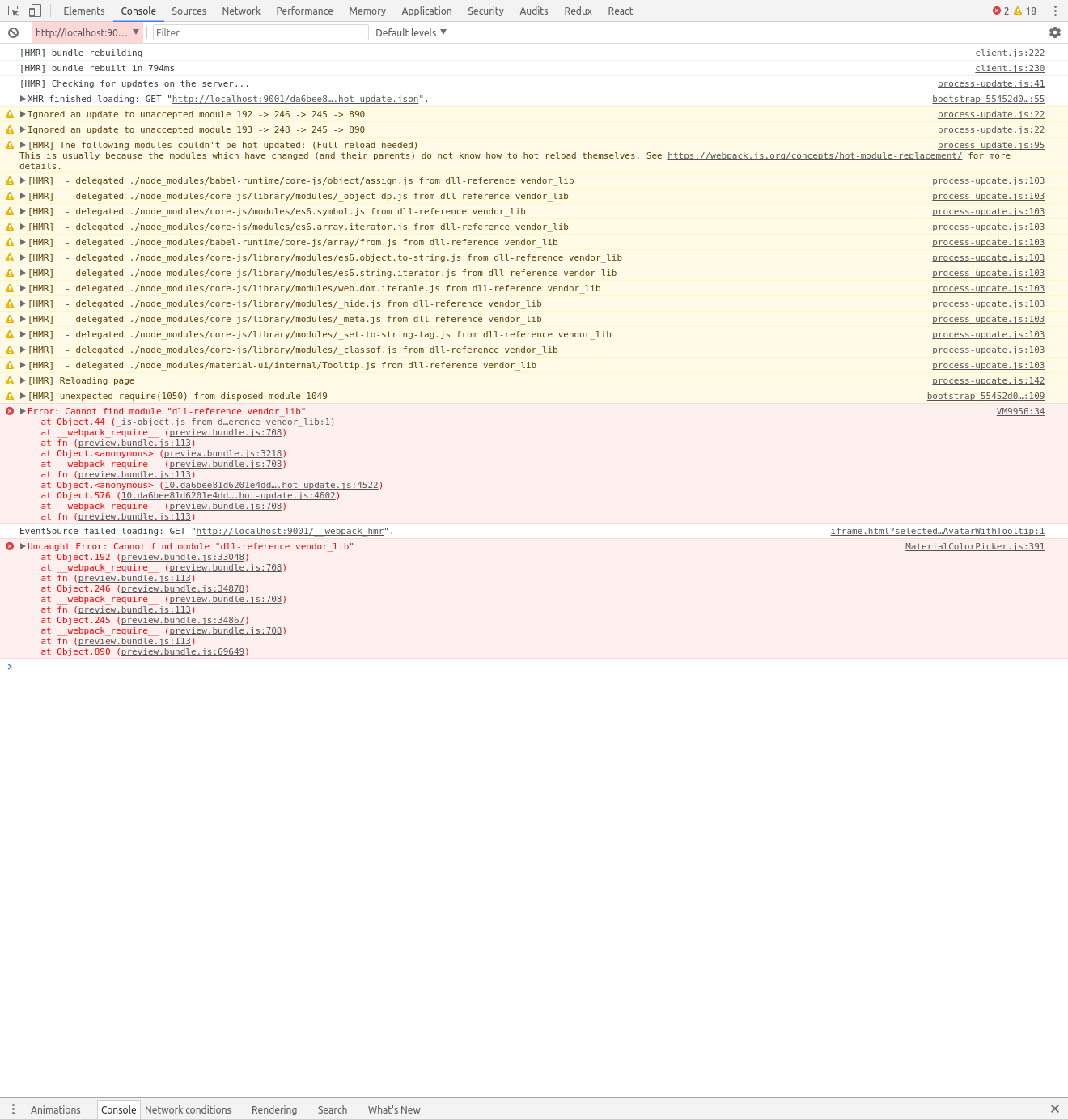 HMR problem with webpack DLL reference plugin · Issue #2389 · storybookjs/storybook · GitHub