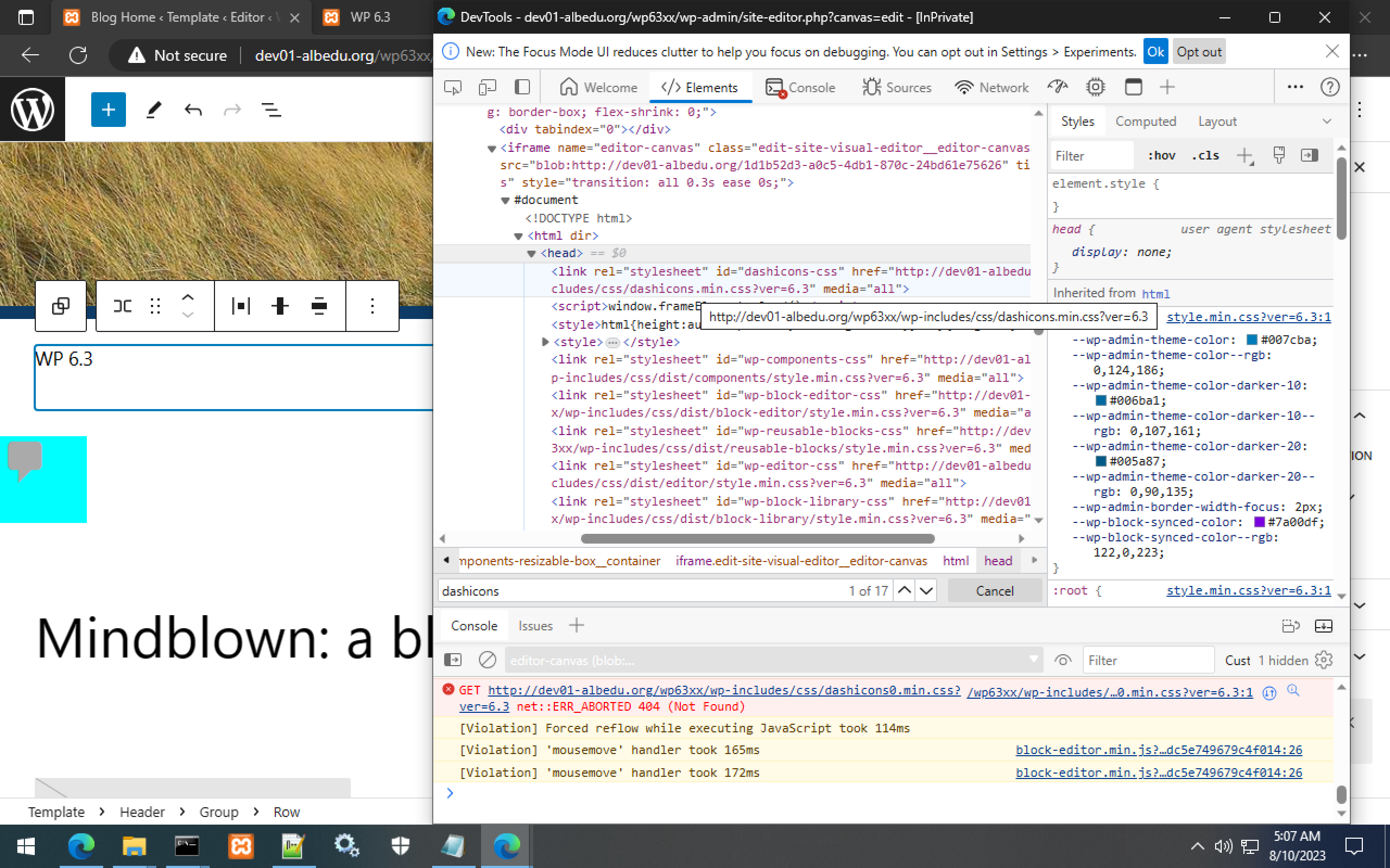 dashicons Icons Not Displaying at Site Editor and Post Editor of v6.3 · Issue #53528 · WordPress ...
