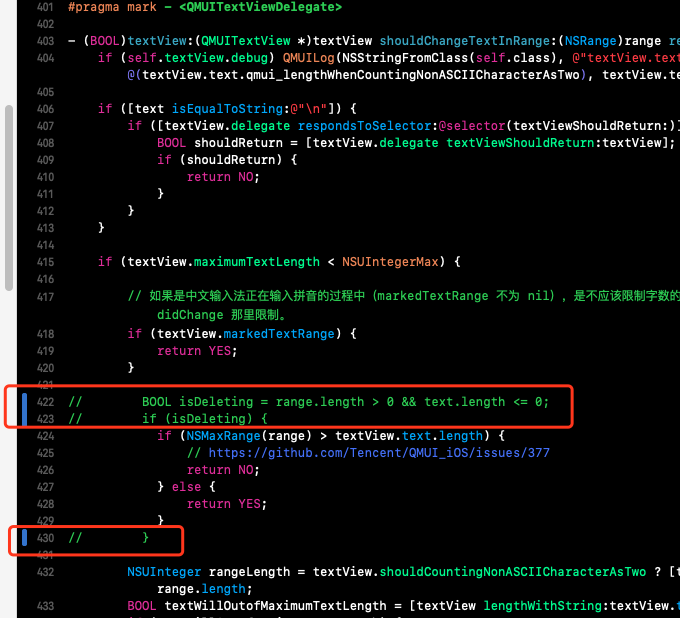 输入框 QMUITextField / QMUITextView 字数限制导致的 crash · Issue #1170 · Tencent/QMUI_iOS · GitHub
