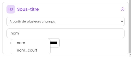MEG - VSR - Générateur de template - a partir de plusieurs champs : affichage des champs · Issue ...