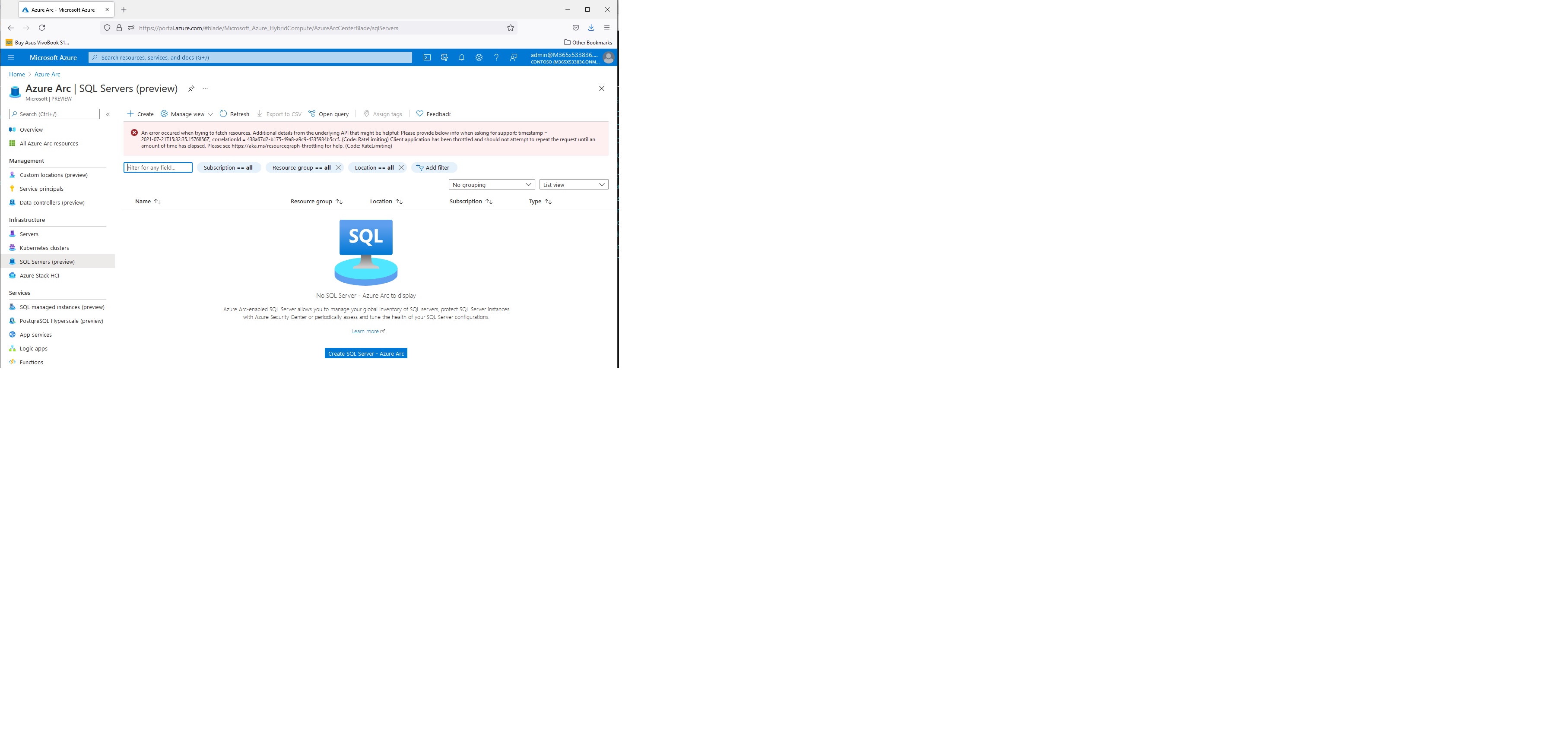 Azure Arc for SQL Server gives ResourceGraph throttling error · Issue #666 · microsoft/azure_arc ...