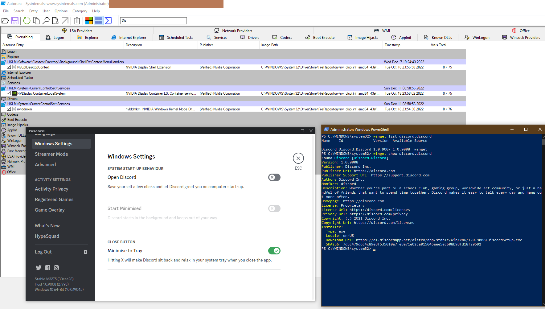 [Package Issue]: Discord.Discord - Autostart with OS forcefully enabled on upgrade even if user ...