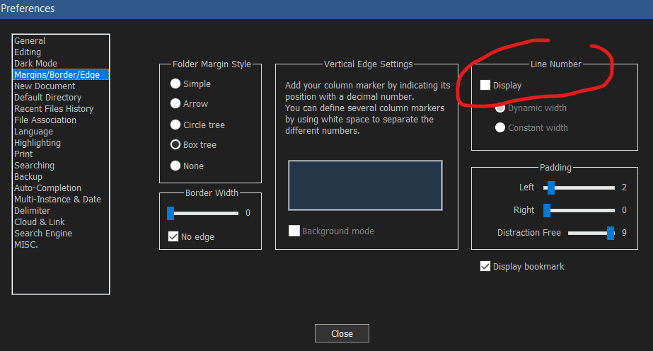 [Feature request] Make the option "Display Line Number" more convenient ...