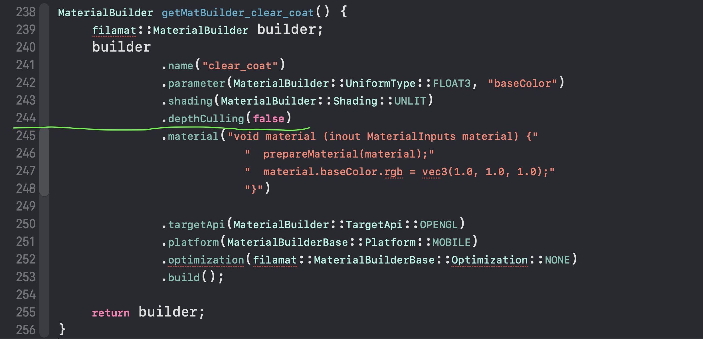 MaterialInstance::setDepthCulling( ) · Issue #5042 · google/filament ...