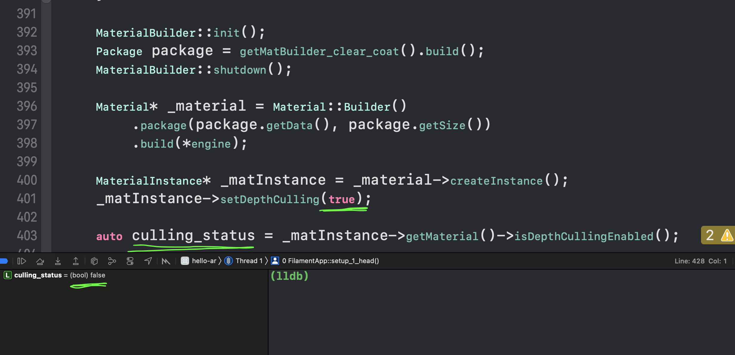 MaterialInstance::setDepthCulling( ) · Issue #5042 · google/filament ...