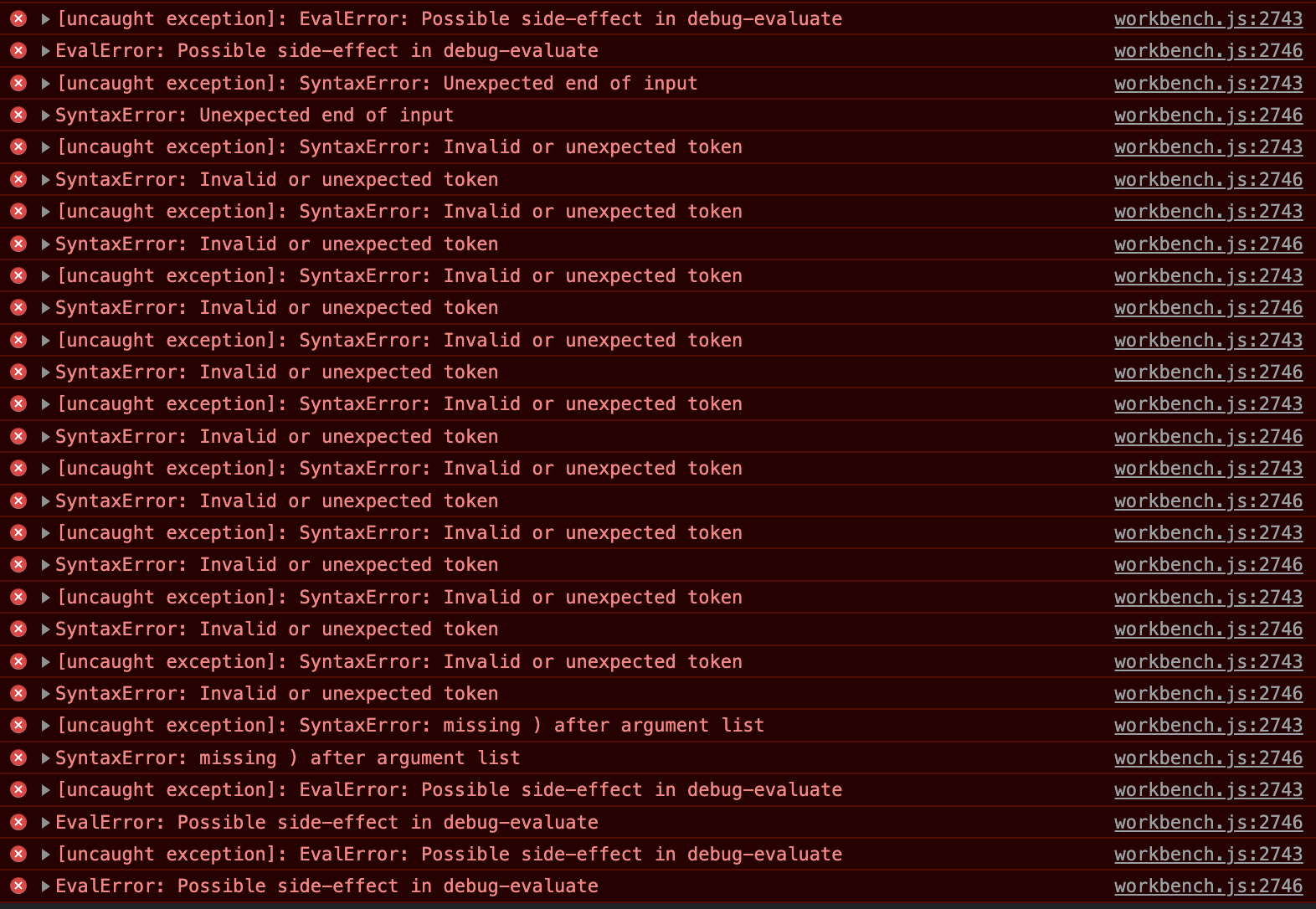 Side effect error when typing into the Electron devtools console · Issue #166144 · microsoft ...